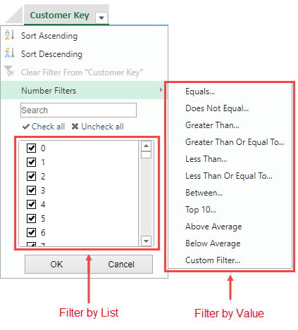 정렬과 필터 | JavaScript Spreadsheet | SpreadJS